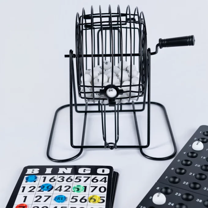 Rubber-Coated Bingo Cage Set | Smooth & Reliable Play Anywhere