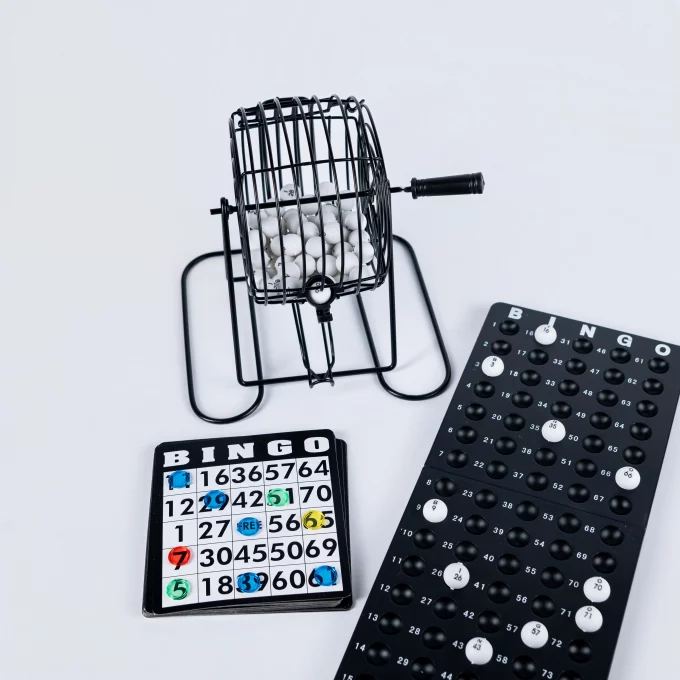 Rubber-Coated Bingo Cage Set | Smooth & Reliable Play Anywhere